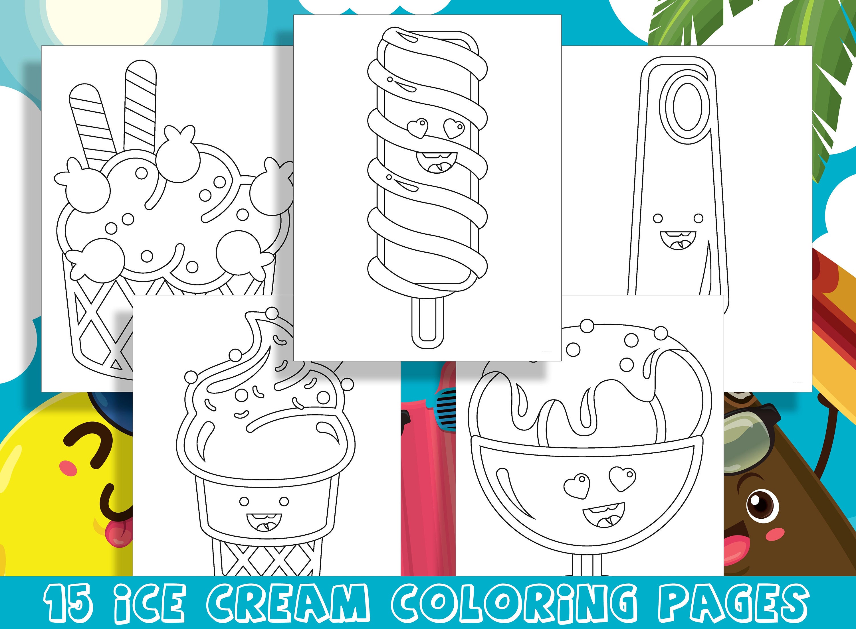 Sweet Treats: 15 Delicious Ice Cream Coloring Pages for Kids – High ...