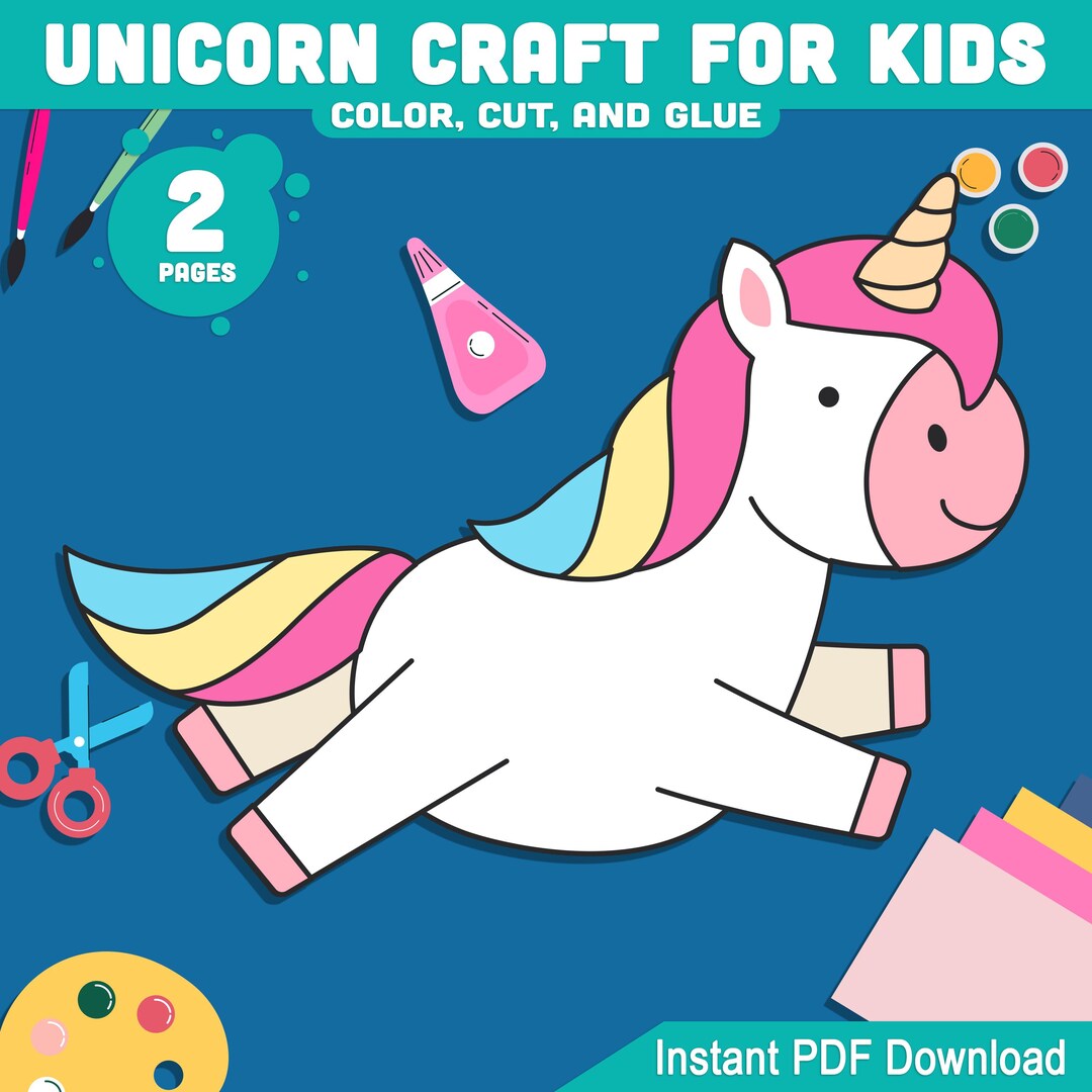 Simple Unicorn Craft: Fun Color, Cut, and Glue Activity for Kids ...