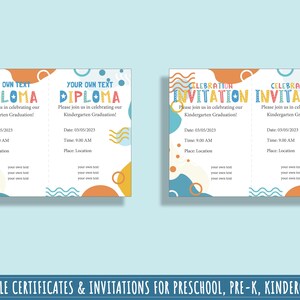 Modern Editable Graduation Certificates, Diplomas, Invitations Template ...