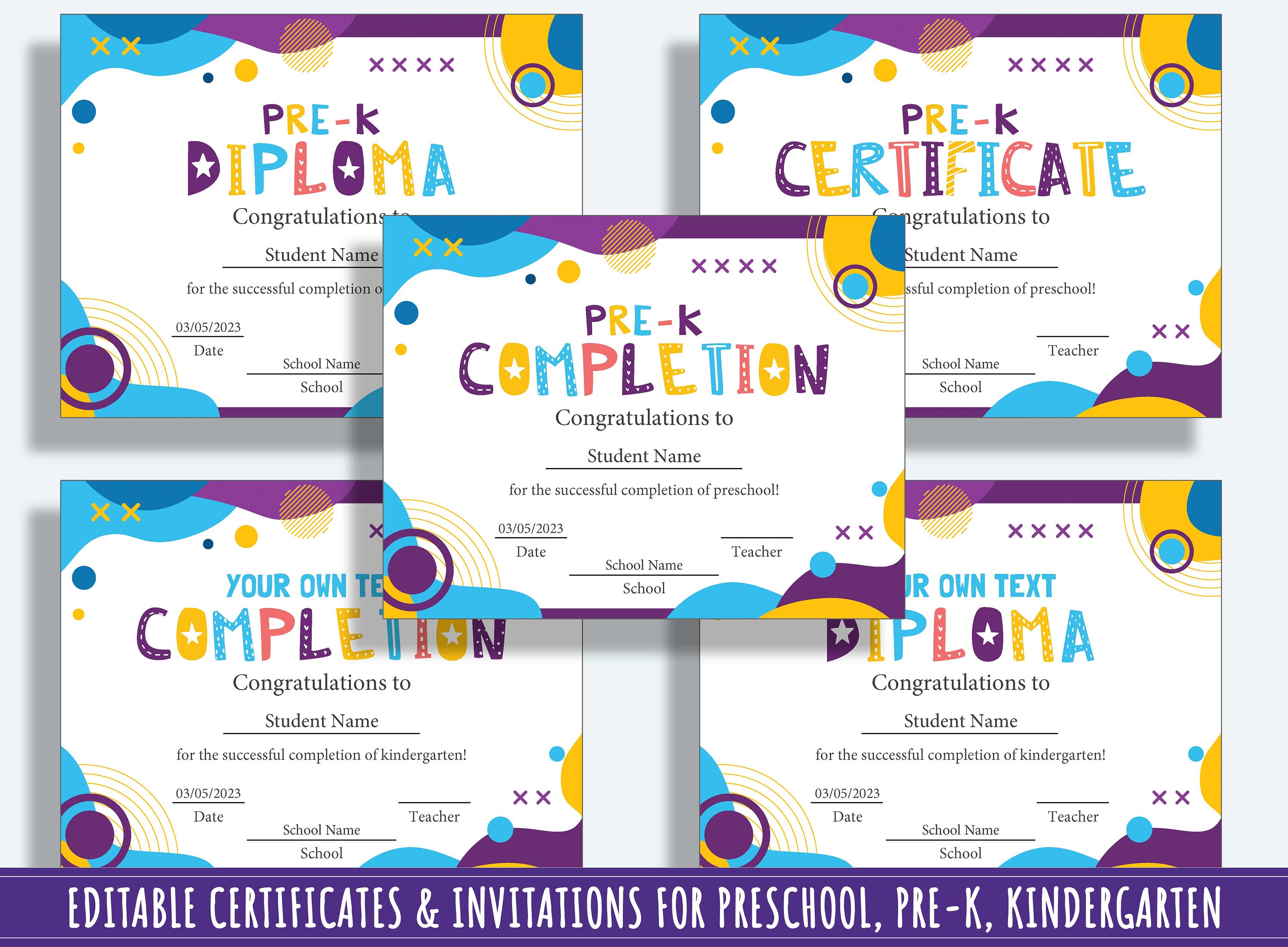Editable End of the Year Awards Kindergarten Diploma Promotion - Etsy