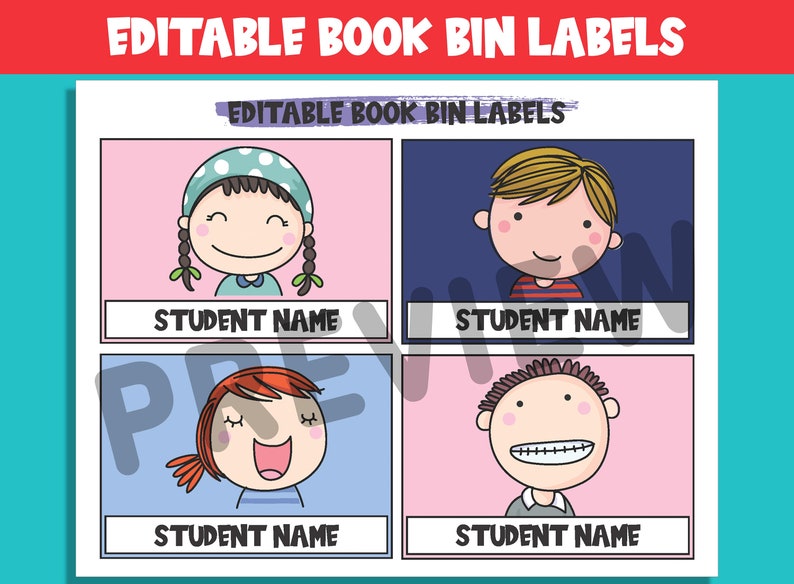 Customizable Classroom Chic: 16 Editable Book Bin Labels for Effortless ...