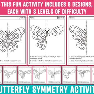 Butterfly Symmetry Worksheet, Butterfly Theme Lines of Symmetry ...