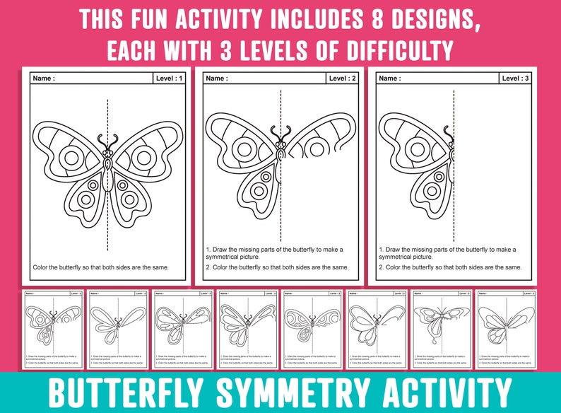 Butterfly Symmetry Worksheet, Butterfly Theme Lines of Symmetry ...