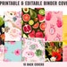 Fruit and Floral Binder Cover, 10 Printable & Editable Binder Covers ...
