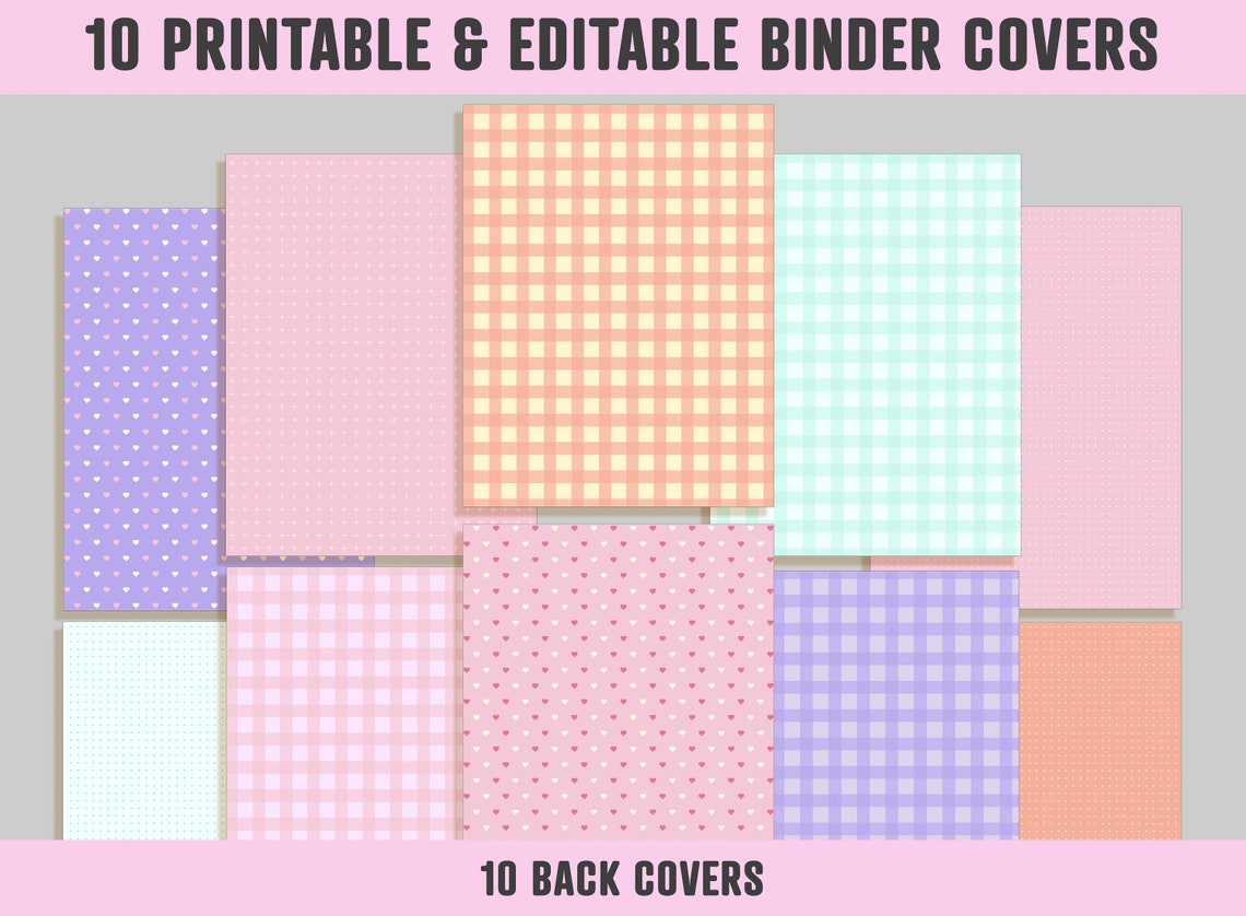 Planner Cover Printable 10 Printable & Editable Binder - Etsy