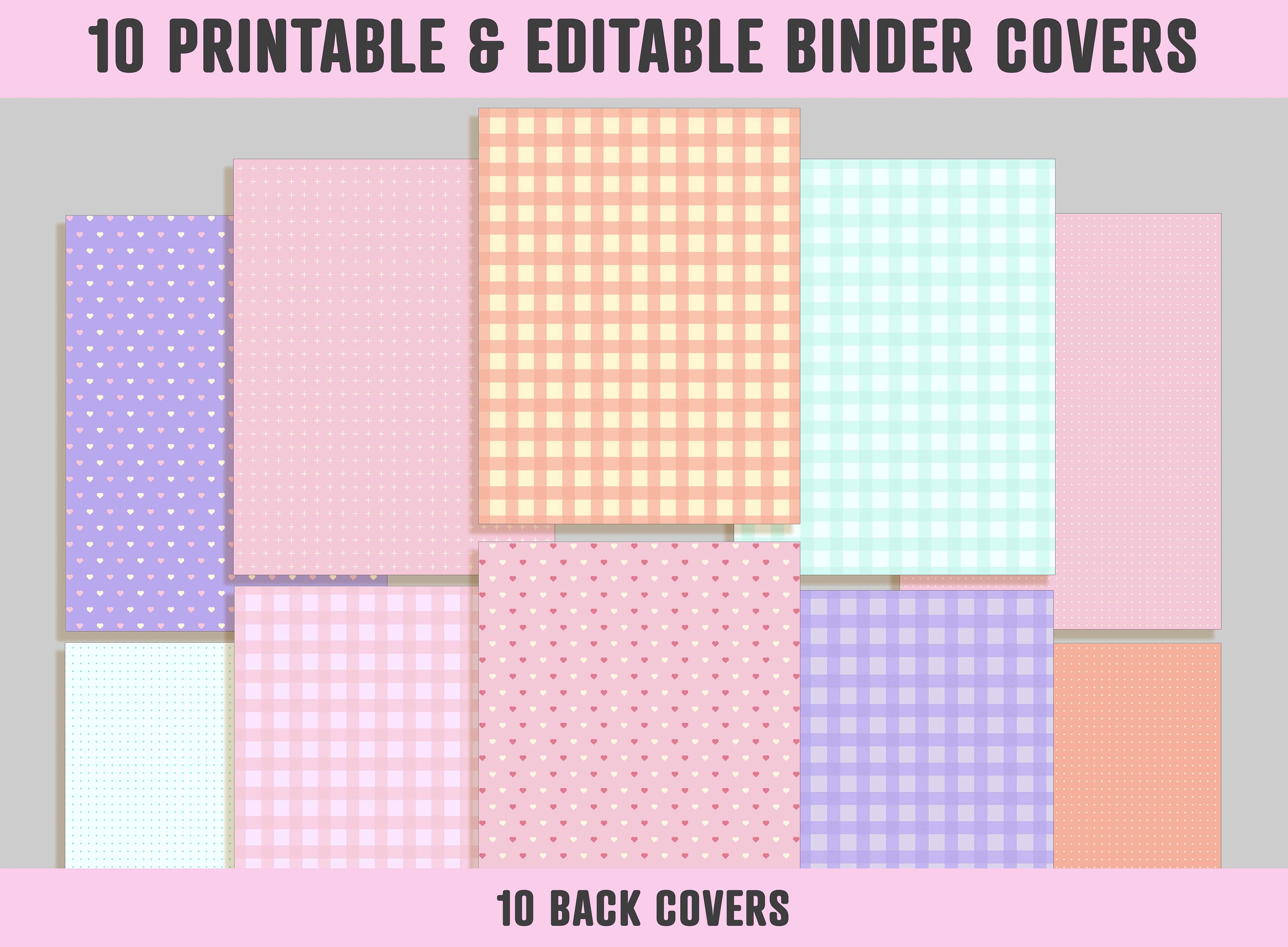 Planner Cover Printable, 10 Printable & Editable Binder Covers+spines ...