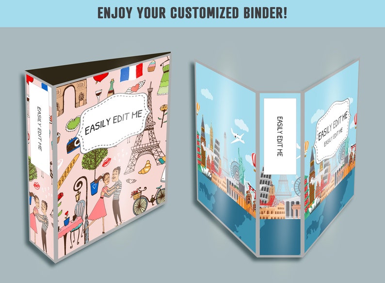 Travel to World, Cultural Travel Binder Cover, 10 Printable & Editable ...