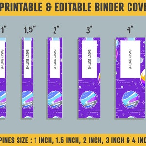 Space Backgrounds Binder Cover, 10 Printable/editable Binder Covers ...