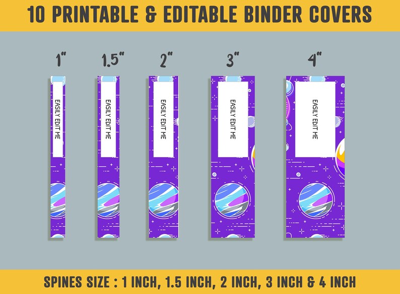 Space Backgrounds Binder Cover 10 Printable/editable Binder - Etsy