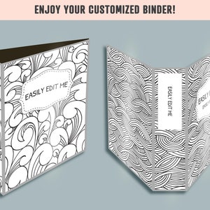 Abstract Wave Binder Cover, 10 Printable & Editable Binder Covers ...