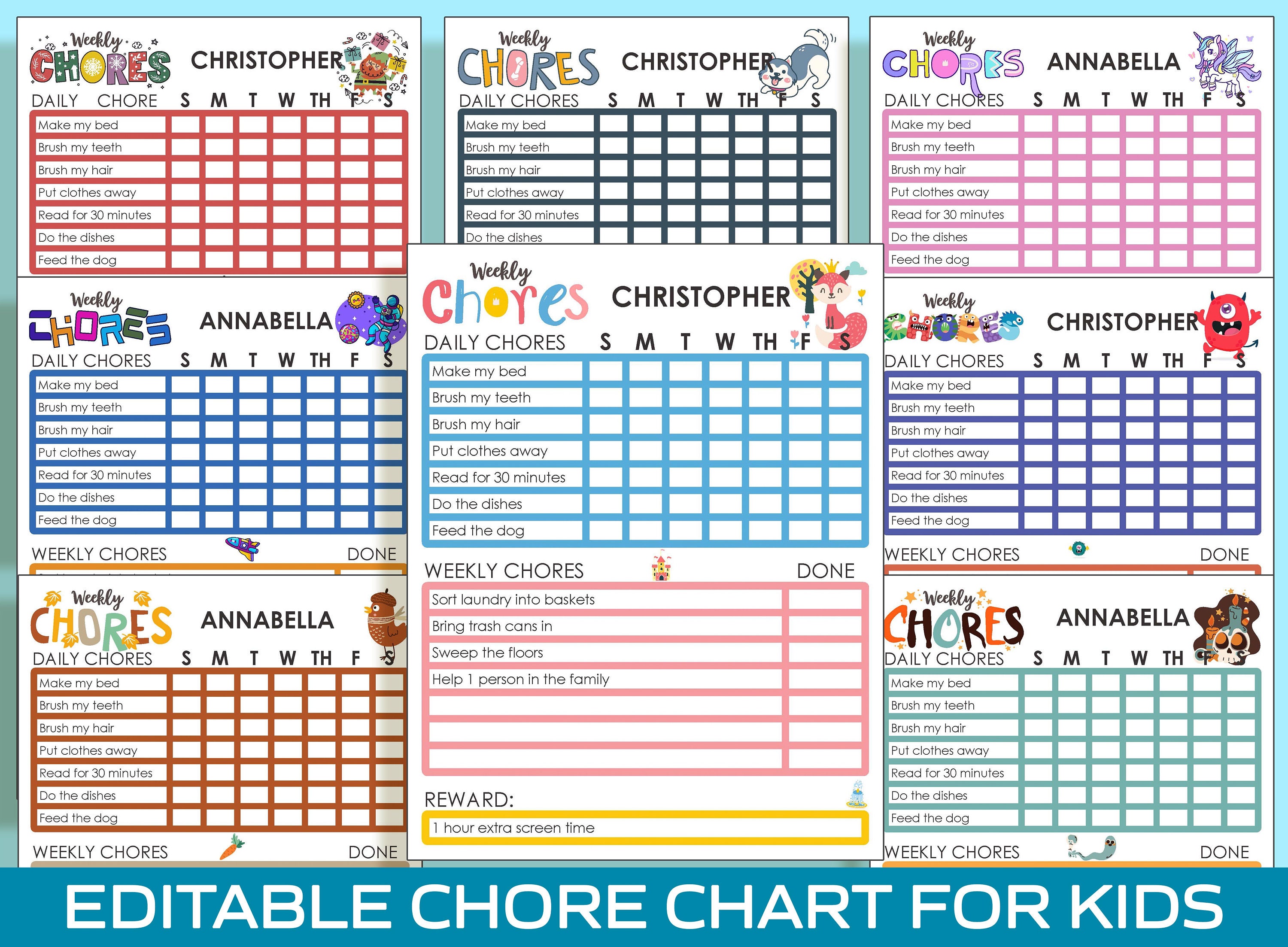 Fun and Easy Chore Charts for Kids: 8 Adorable Designs for 10 Year Old ...