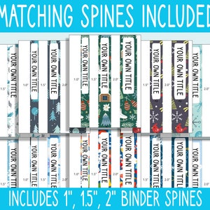 10 Editable Winter Pattern Binder Covers, Includes 1, 1.5, 2" Spines ...