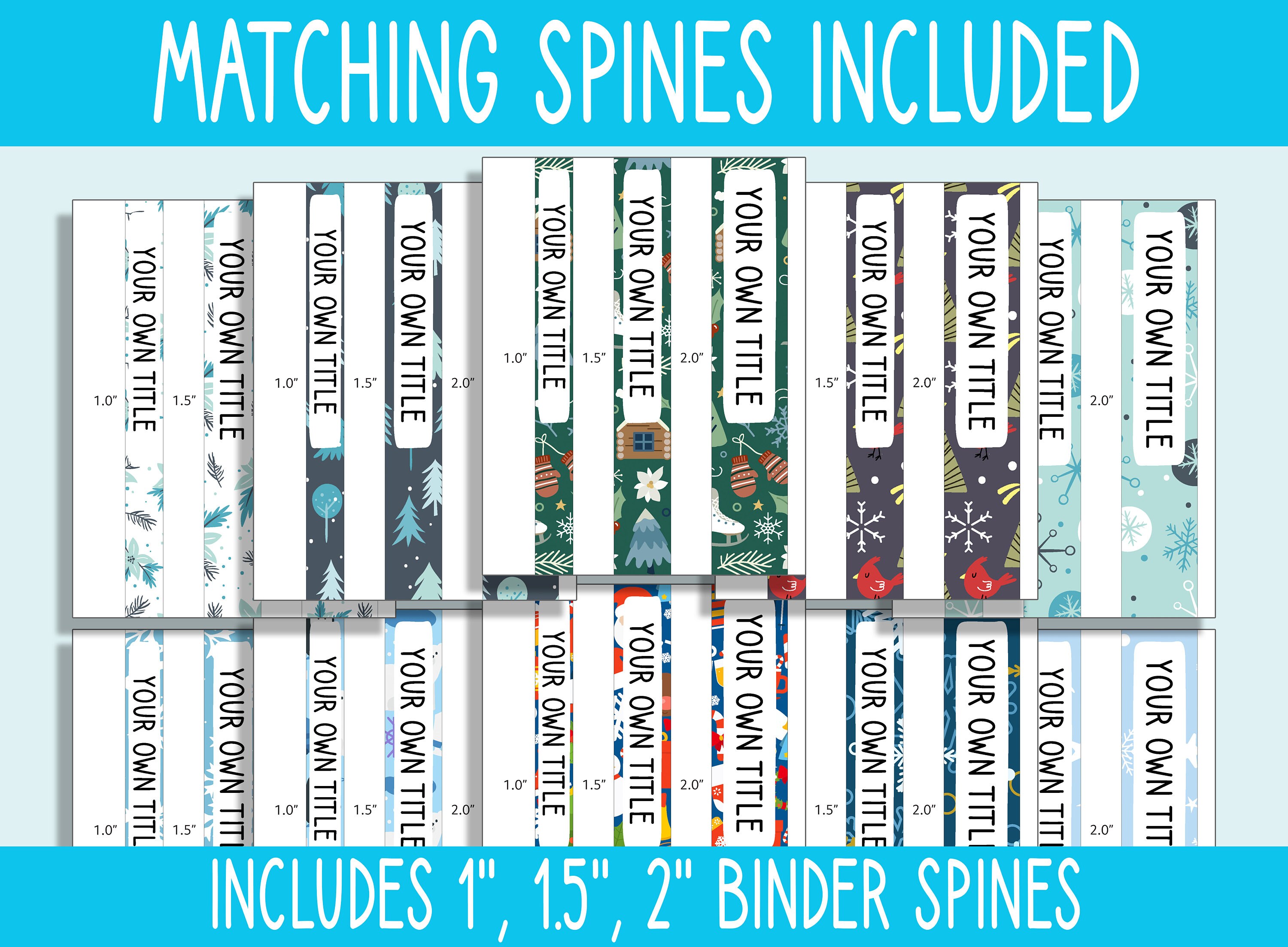 10 Editable Winter Pattern Binder Covers Includes 1 1.5 - Etsy