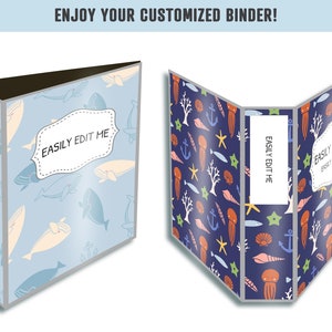 Binder Cover Animal, 10 Printable/editable Covers+spines, Binder ...