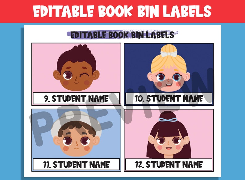 Editable Book Bin Numbers & Labels: 16 Customizable Designs for Perfect ...