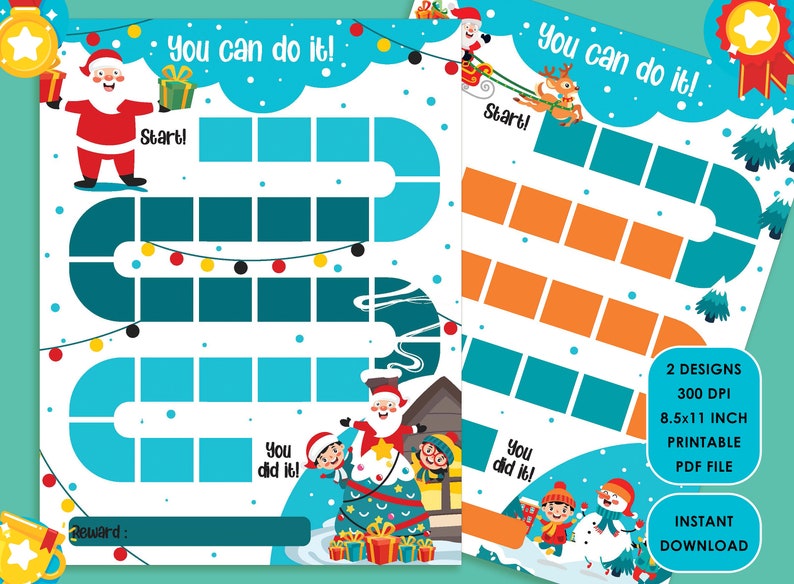Printable Santa Claus Reward Chart Merry Christmas Behavior - Etsy