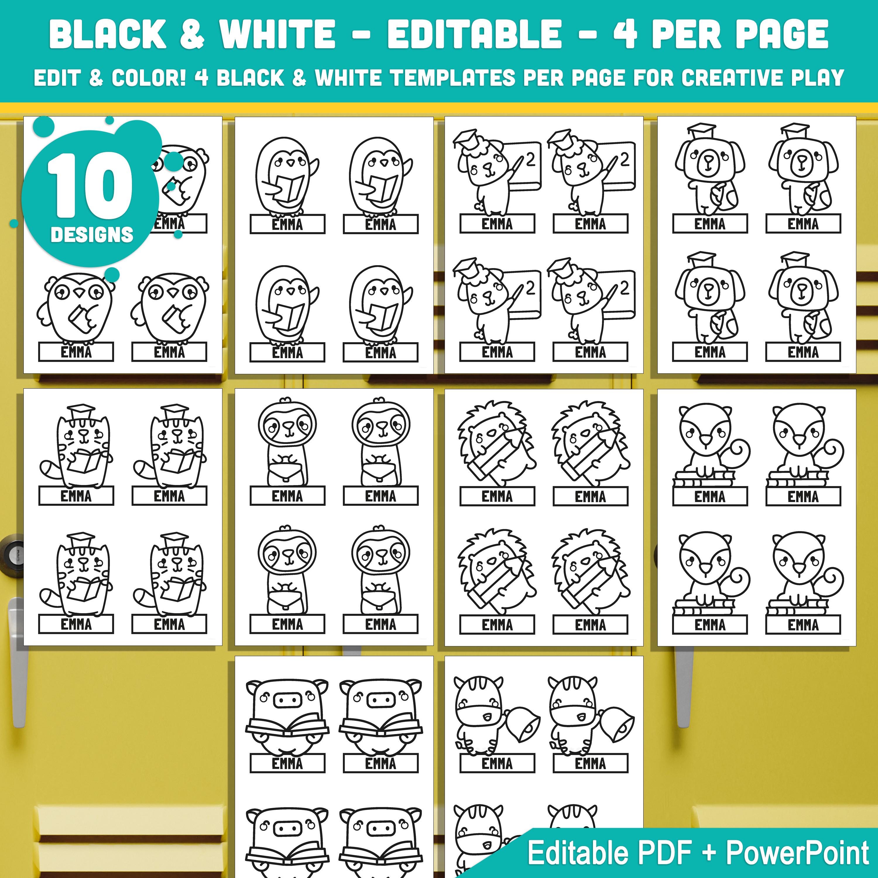 Editable Locker Labels (cubby Name Tags), Cute School Animal Themed ...
