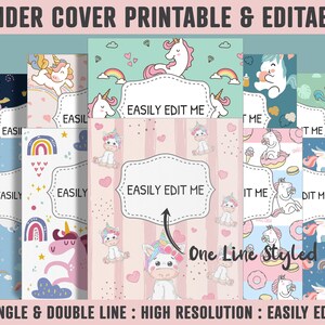Binder Cover Printable, 10 Covers+spines, Printable, Editable, Teacher ...