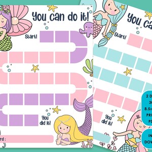 Printable Mermaid Reward Chart for Kids: Encourage Positive Behavior ...