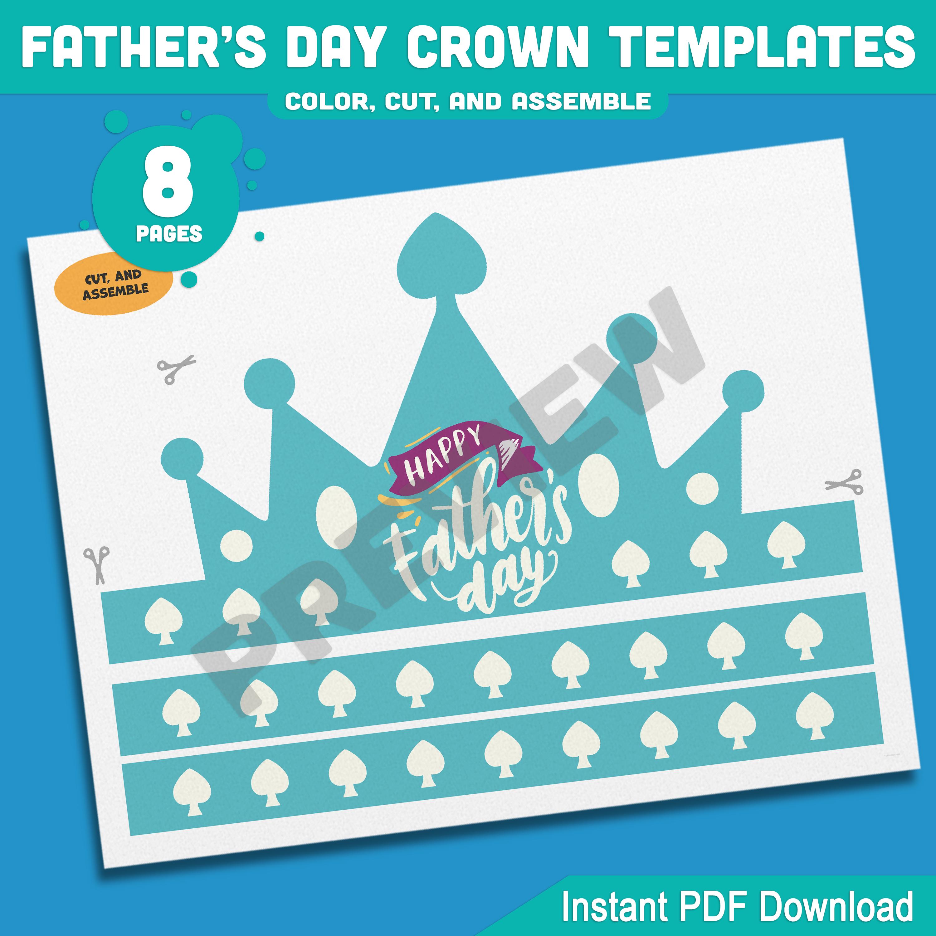 Father’s Day Crown Templates – Printable Craft for Kids to Celebrate ...