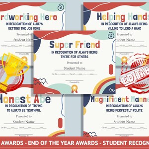 Editable Classroom Certificates - End of the Year Awards - Student ...