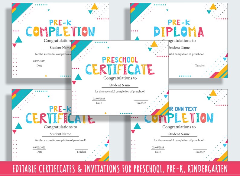 Modern-themed Preschool and Kindergarten End-of-year Celebration Kit ...