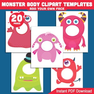 Monster Body Clipart Templates: Add Your Own Photo Face for a Fun DIY ...