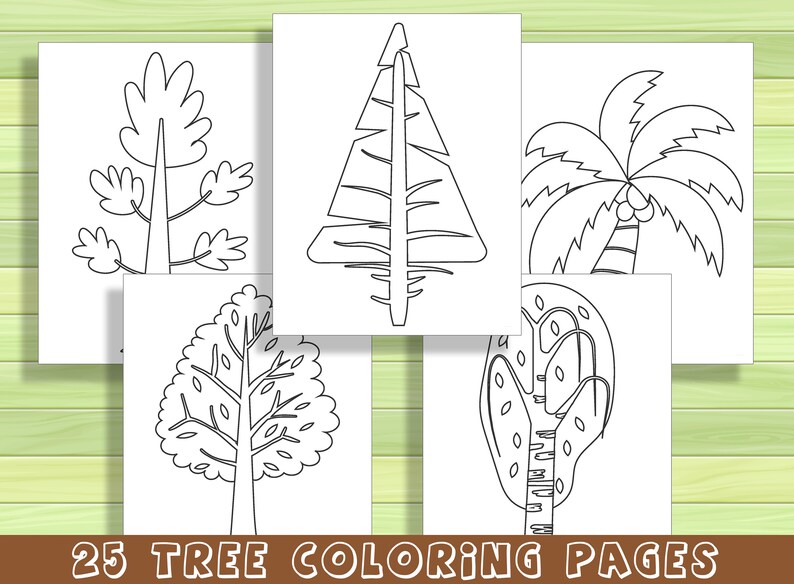 25 Beautiful Tree Coloring Pages for Preschool and Kindergarten, PDF ...