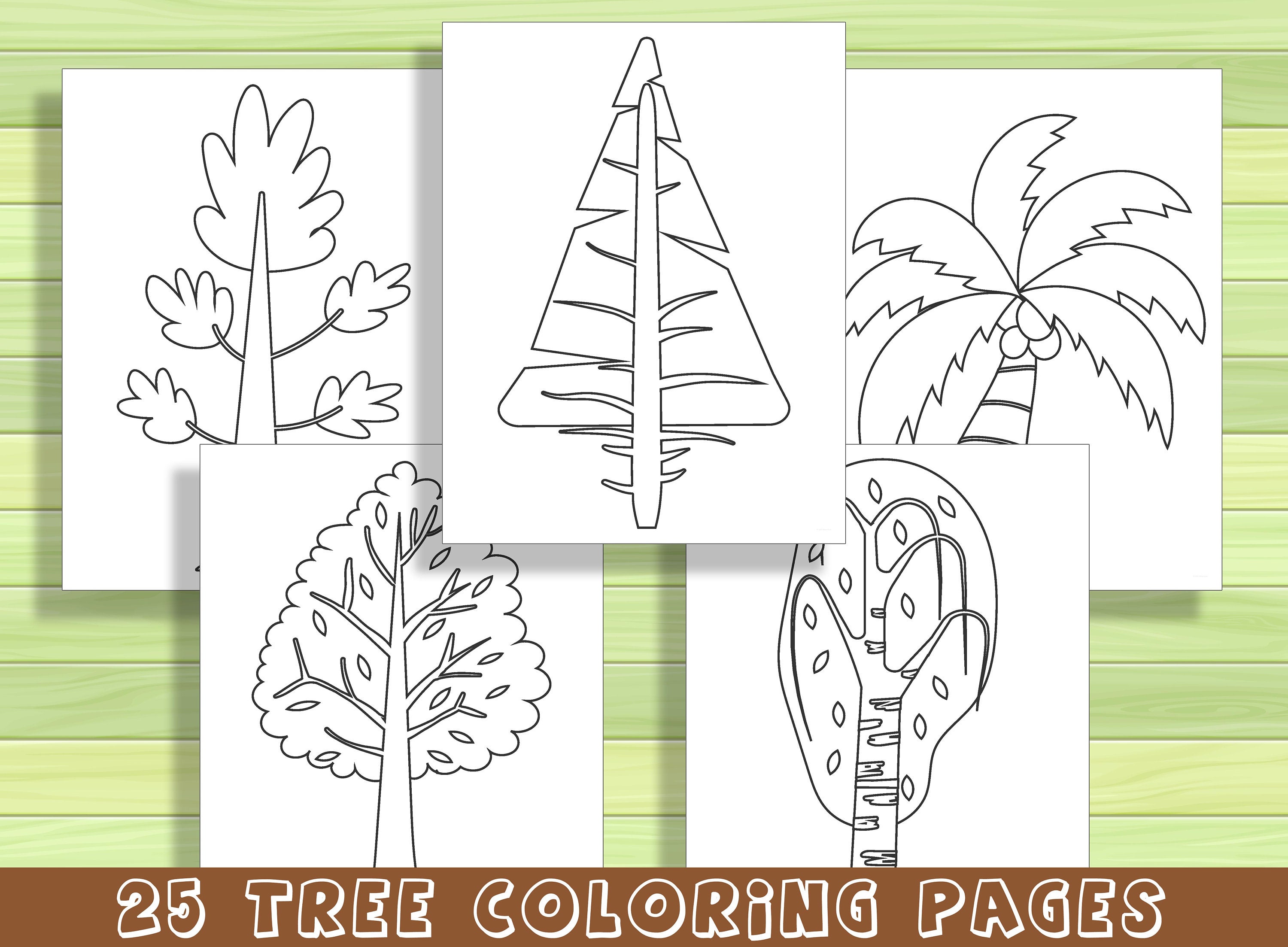 25 Beautiful Tree Coloring Pages for Preschool and Kindergarten, PDF ...