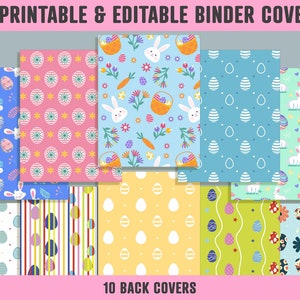 Easter Binder Cover, 10 Printable/editable Binder Covers + Spines ...
