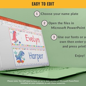 Student Desk Name Plates, 30 Printable/editable Dinosaur Classroom Name ...