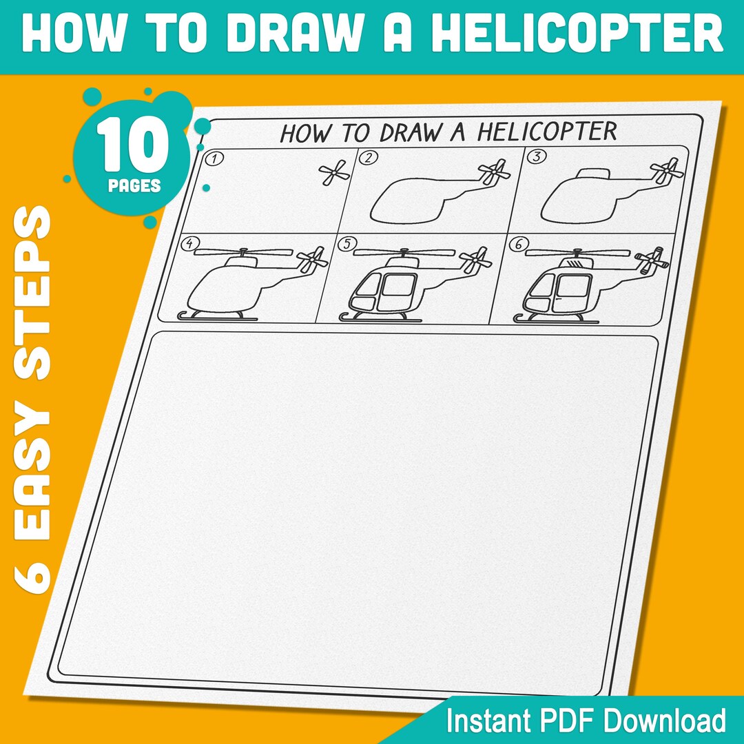 How to Draw a Helicopter for Kids: 5-page Step-by-step Tutorial + 5 Fun ...