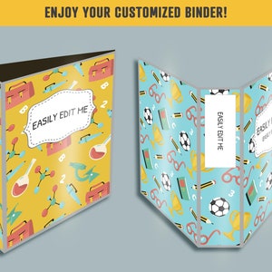Back to School Pattern Binder Cover, 10 Printable/editable Binder ...