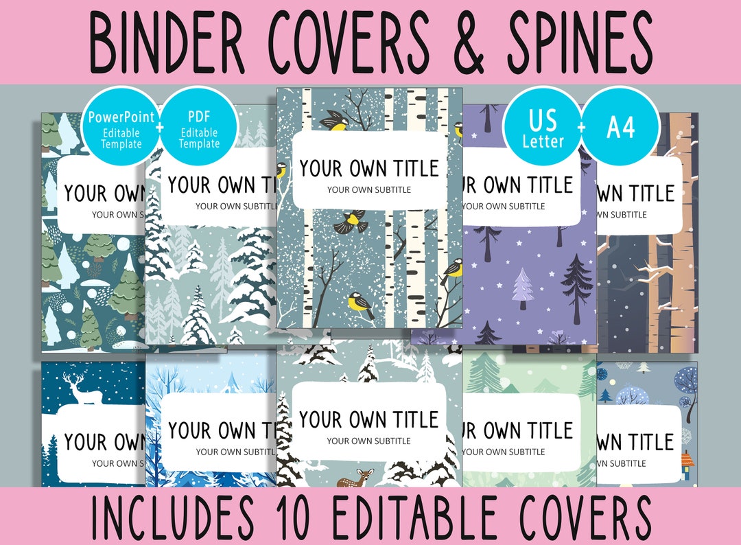 10 Editable Winter Forest Binder Covers Includes 1 1.5 - Etsy