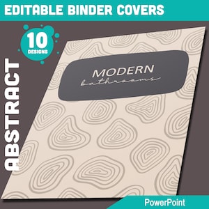 Powerpoint Binder Cover Templates, 10 Printable/editable Abstract ...