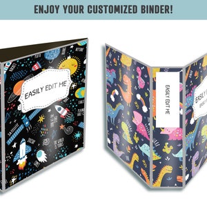 Binder Cover for Boys, 10 Printable/editable Covers+spines, Teacher ...