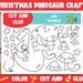 Christmas Dinosaur Craft Activity Color, Cut, and Glue for Prek to 2nd ...