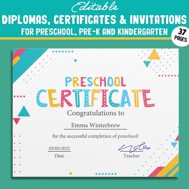 Modern-themed Preschool and Kindergarten End-of-year Celebration Kit ...