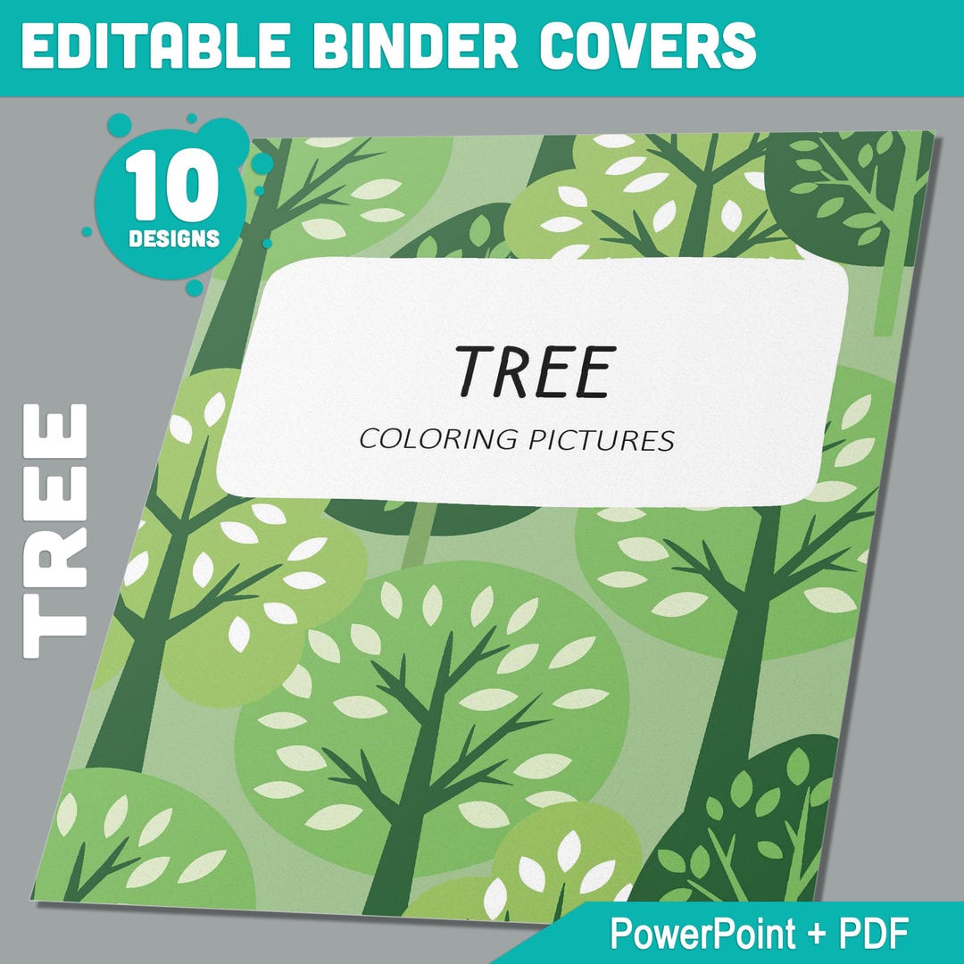 10 Editable Tree Binder Covers, Includes 1, 1.5, 2" Spines, Available ...