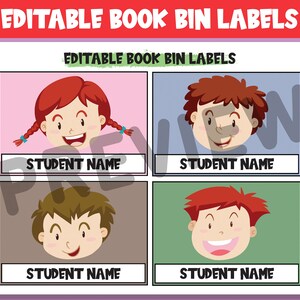 Editable Student Book Bin Labels: 16 Customizable Designs for Perfect ...