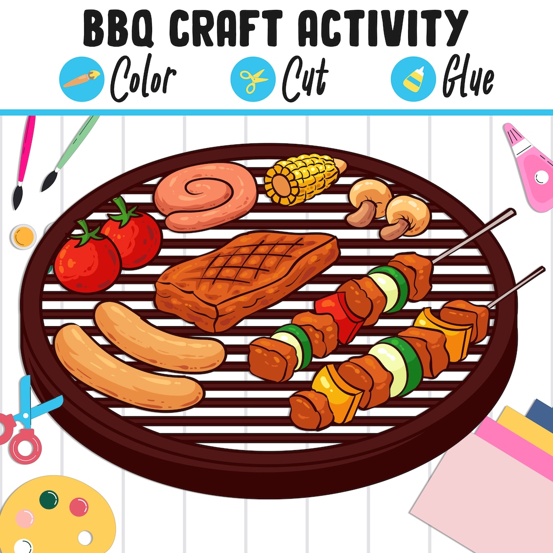 Barbeque Craft Ideas, BBQ Craft Activity - Color, Cut, and Glue for ...