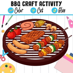 Barbeque Craft Ideas, BBQ Craft Activity - Color, Cut, and Glue for ...