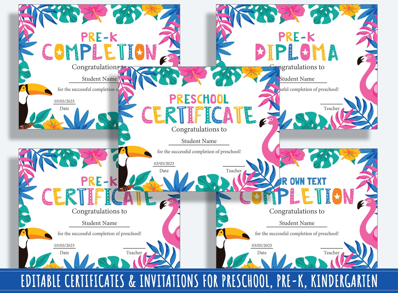 Preschool Graduation Diploma, Editable End of Year Diplomas ...