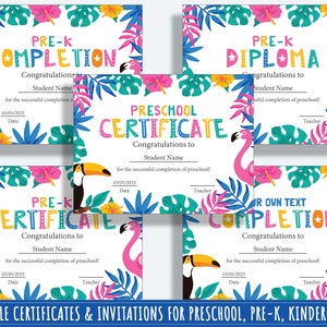 Preschool Graduation Diploma, Editable End of Year Diplomas ...