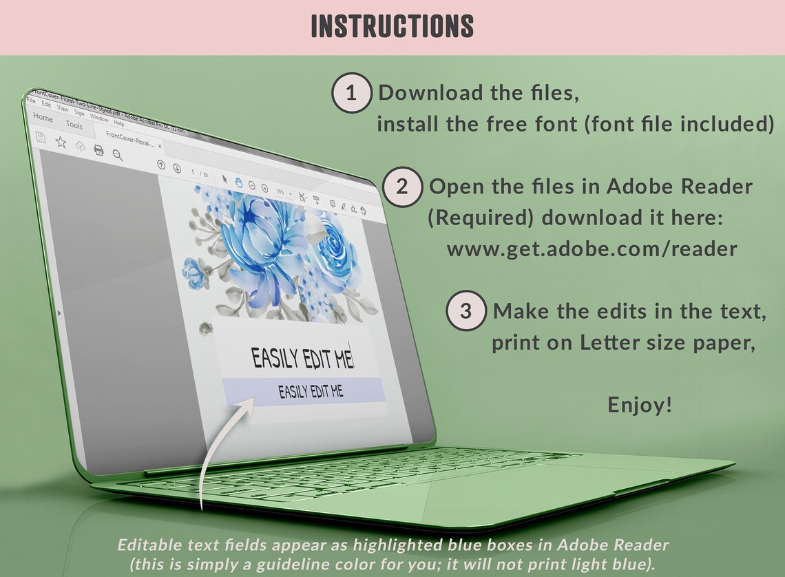 Floral Binder Cover 10 Coversspines Binder Cover Printable - Etsy