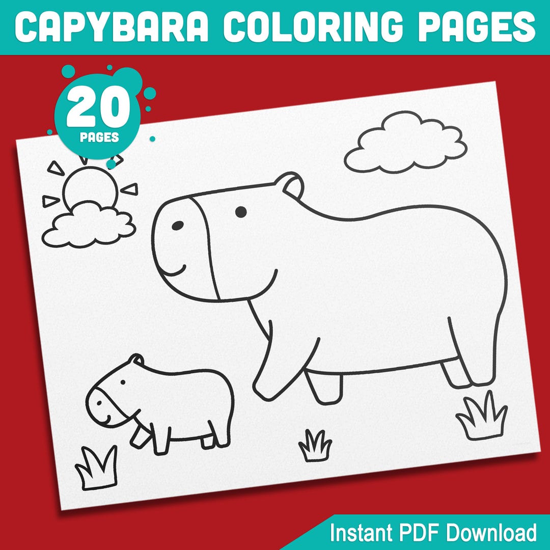 20 Fun Capybara Coloring Pages for Kids – Perfect for Preschool ...
