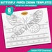 Butterfly Paper Crown Templates – Printable Spring Headband Craft for ...