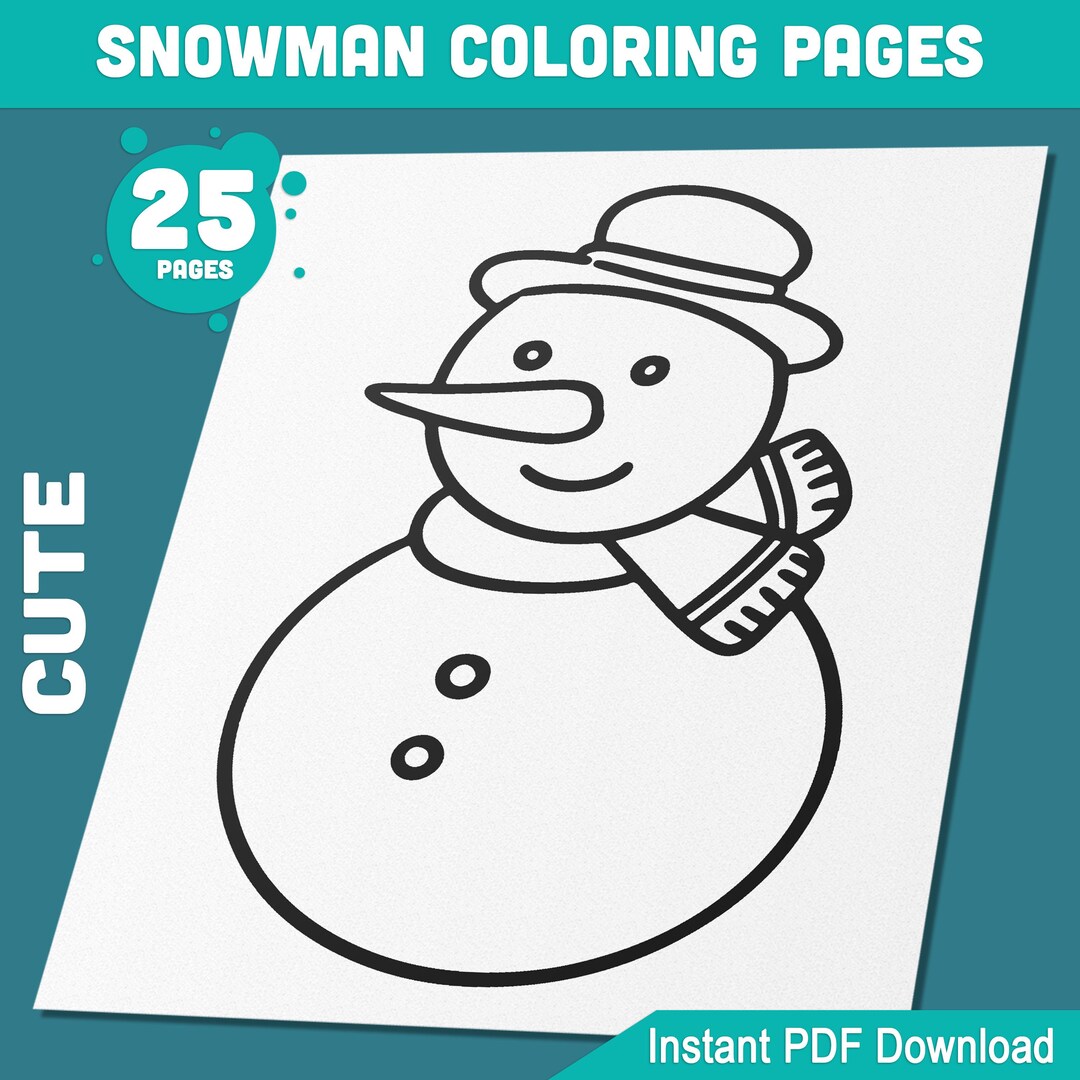 25 Cute Simple Snowman Coloring Pages for Preschool & Kindergarten ...