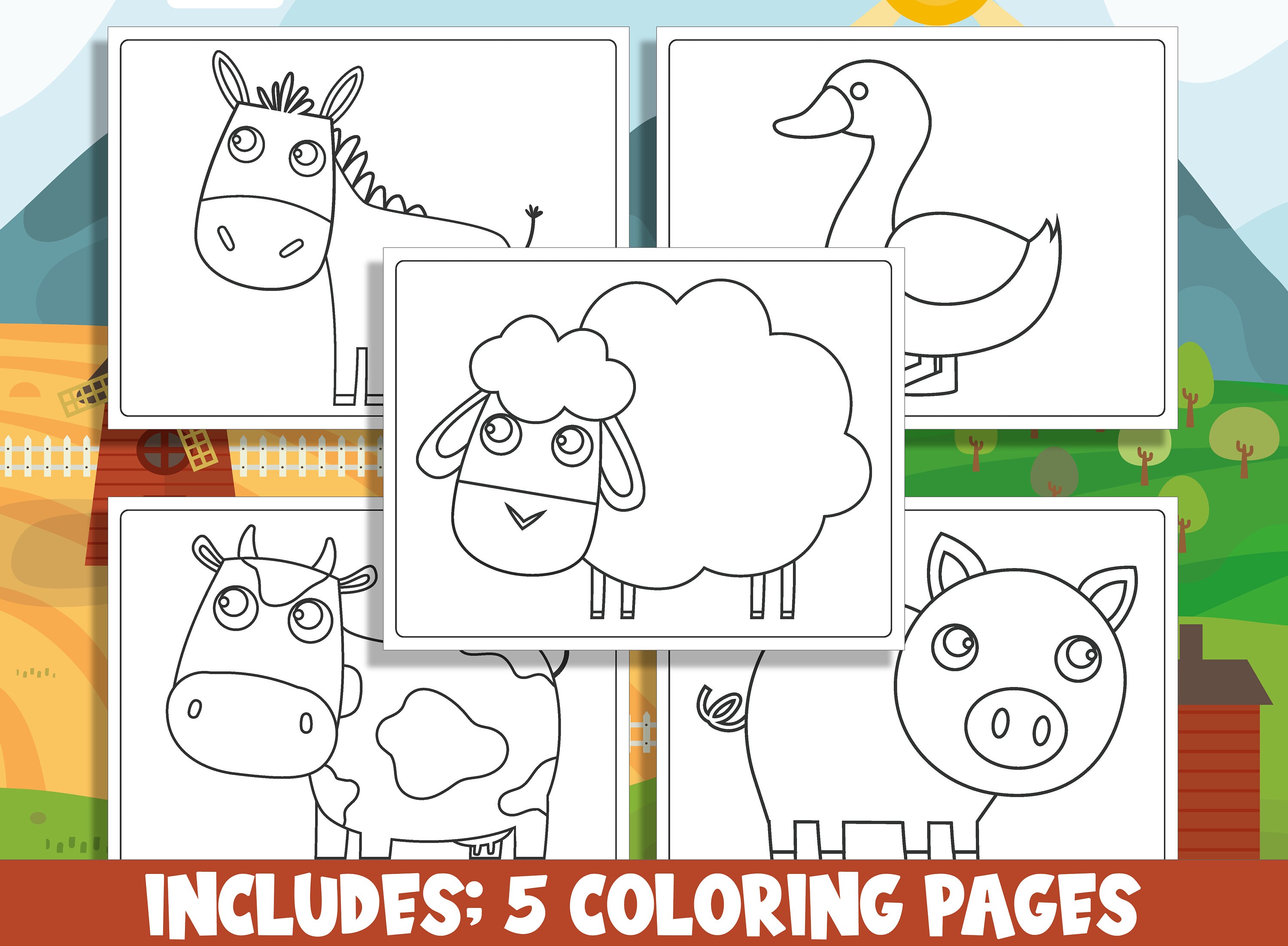 Learn How to Draw Farm Animals (sheep, Cow, Pig, Horse, Dug), Directed ...