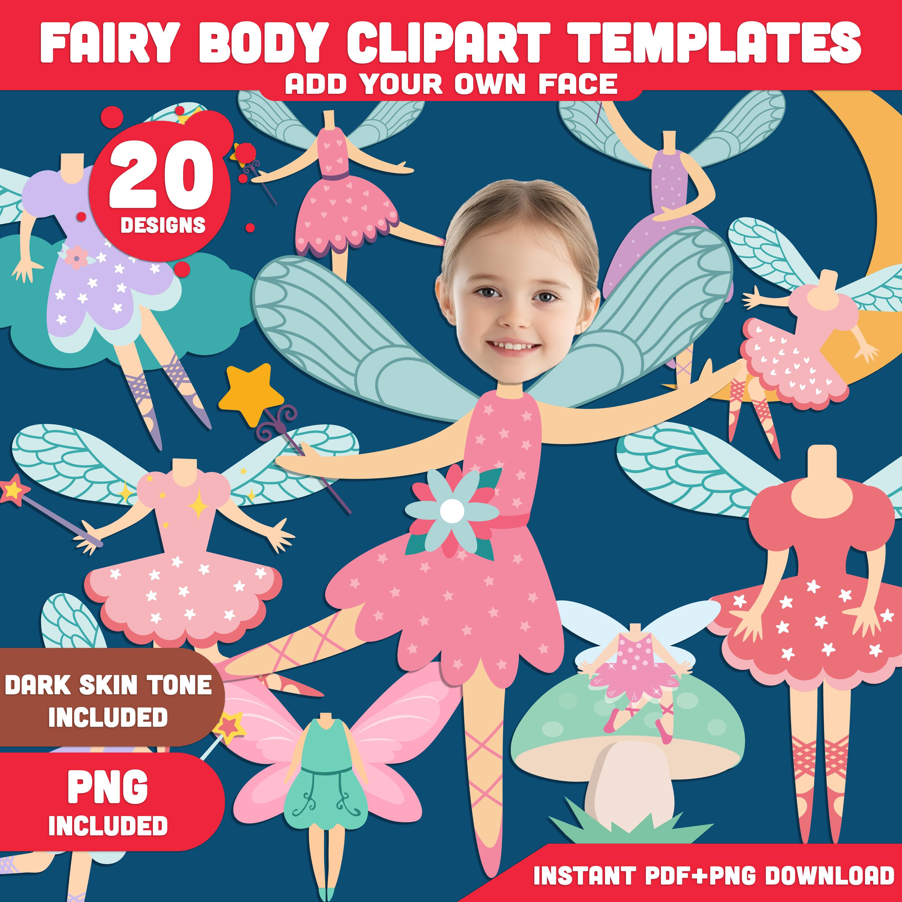 Fairy Body Clipart Templates: Add Your Photo Face, Magical Printable ...